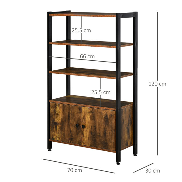 Borough Wharf Hani 120cm H x 70cm W Steel Standard Bookcase | Wayfair.co.uk